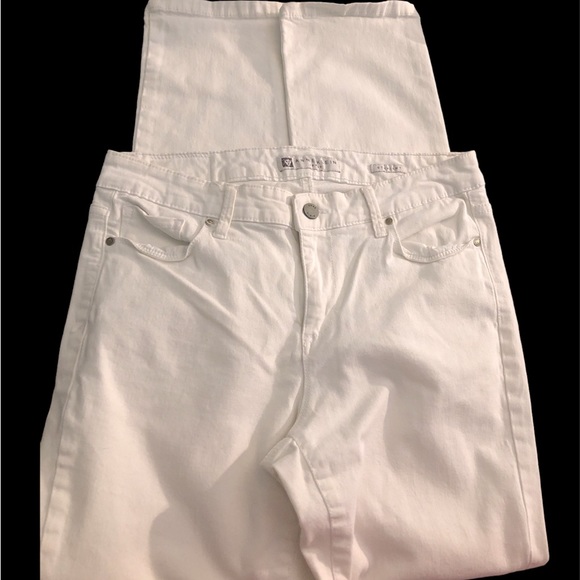Anne Klein | Jeans | Anne Klein Womens Ivory Straight Leg Jeans Size 8 ...